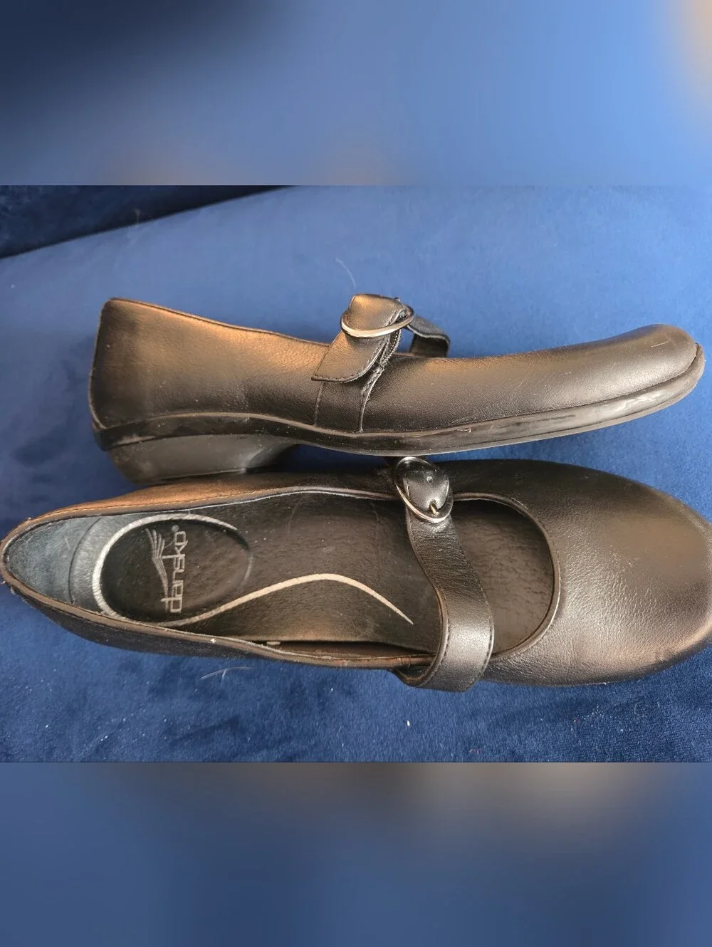 Dansko | Shoes | Dansko Black Mary Jane Leather Flats With Buckle Strap ...